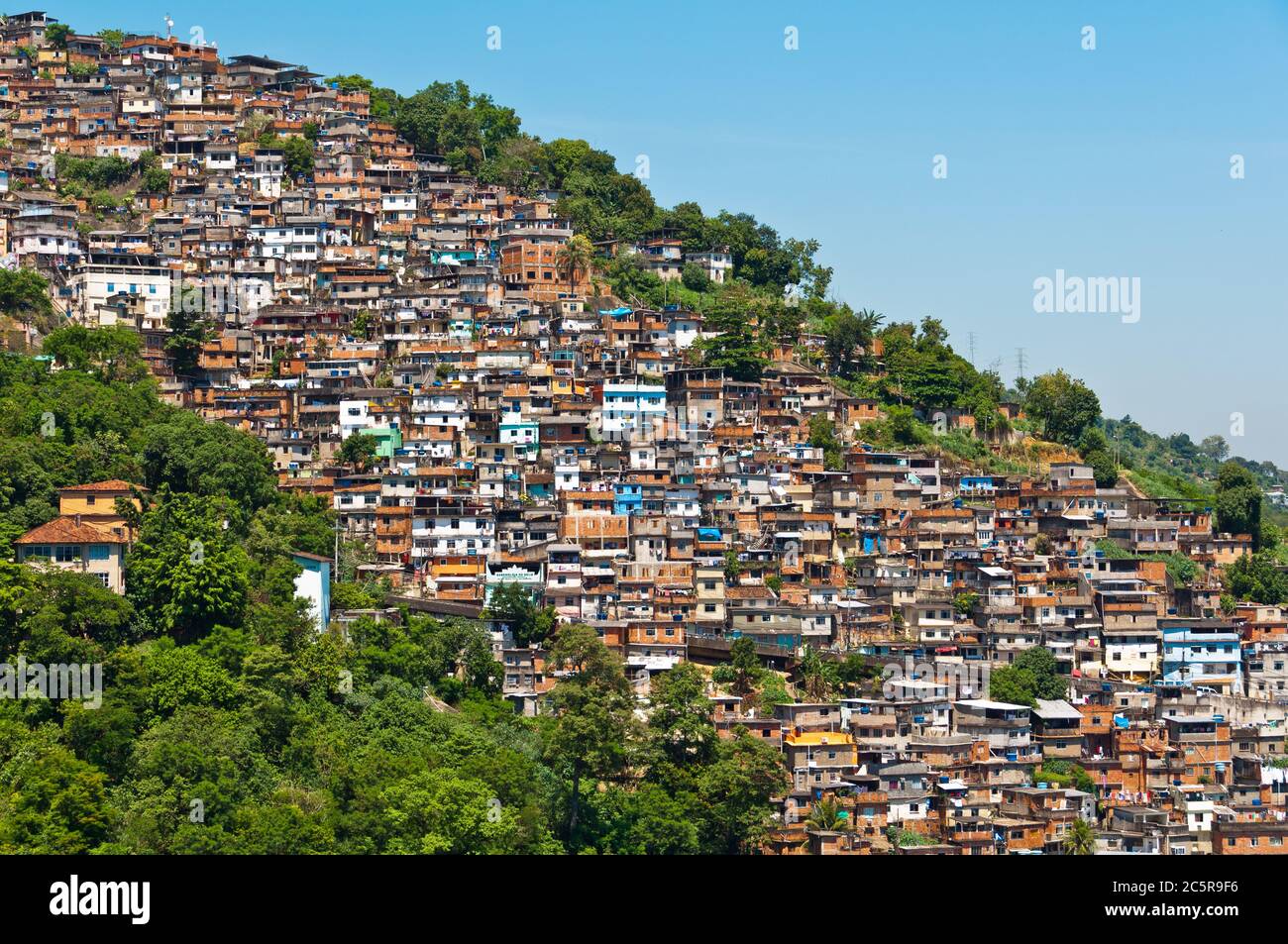 Red Brick Houses in Favela on the Hill in Rio de Janeiro City, Brazil ...