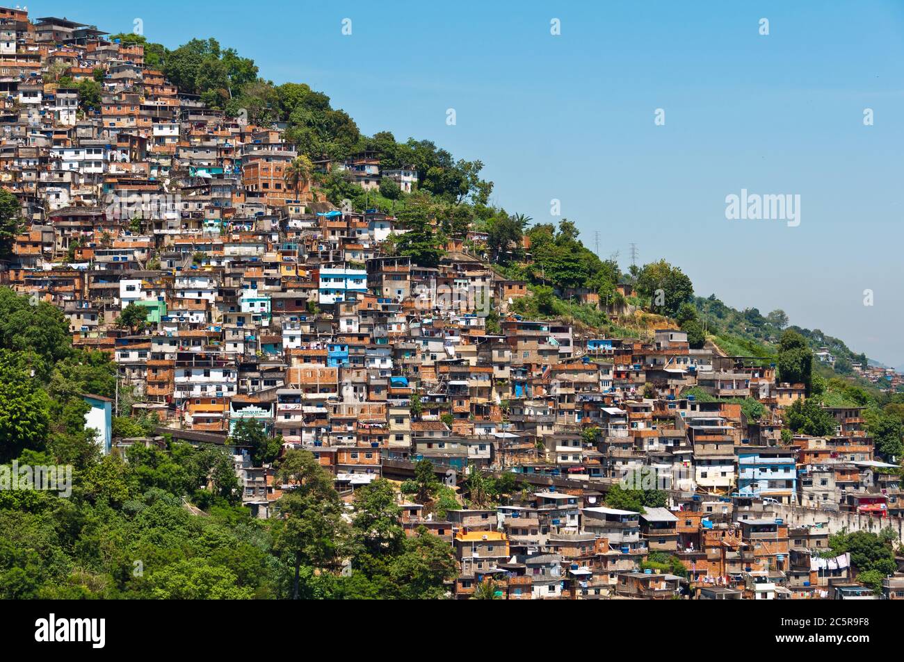 Red Brick Houses in Favela on the Hill in Rio de Janeiro City, Brazil ...