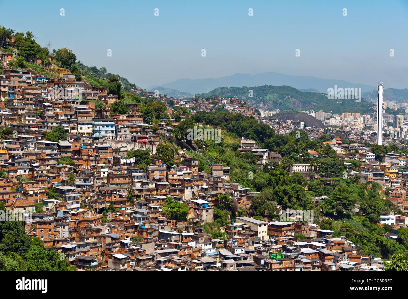 Red Brick Houses in Favela on the Hill in Rio de Janeiro City, Brazil ...