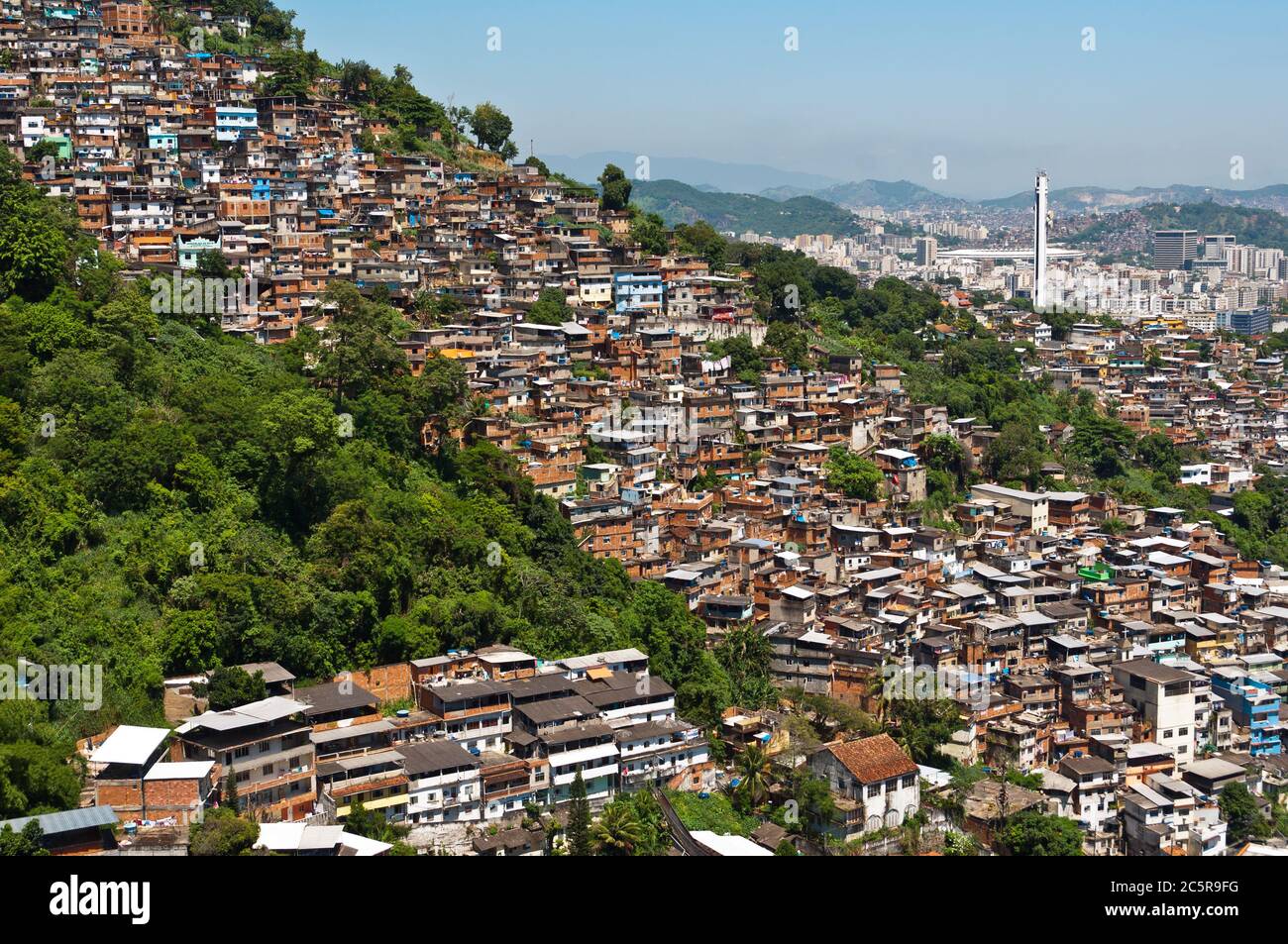 Red Brick Houses in Favela on the Hill in Rio de Janeiro City, Brazil ...