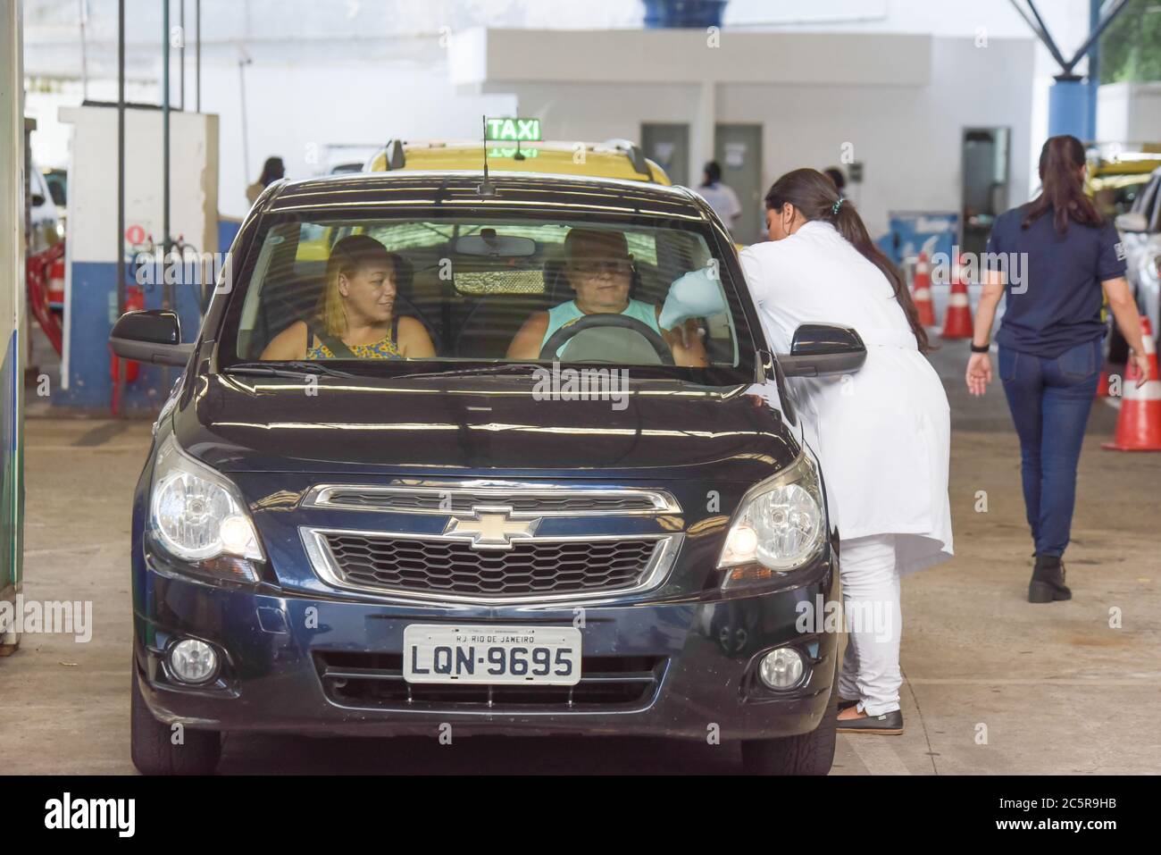 RIO DE JANEIRO,BRAZIL,ARCH,23,2020: flu vaccine in elderly people ...