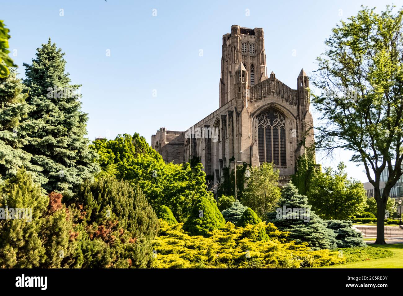 Rockefeller Memorial Chapel. A Gothic Revival chapel on the campus of ...