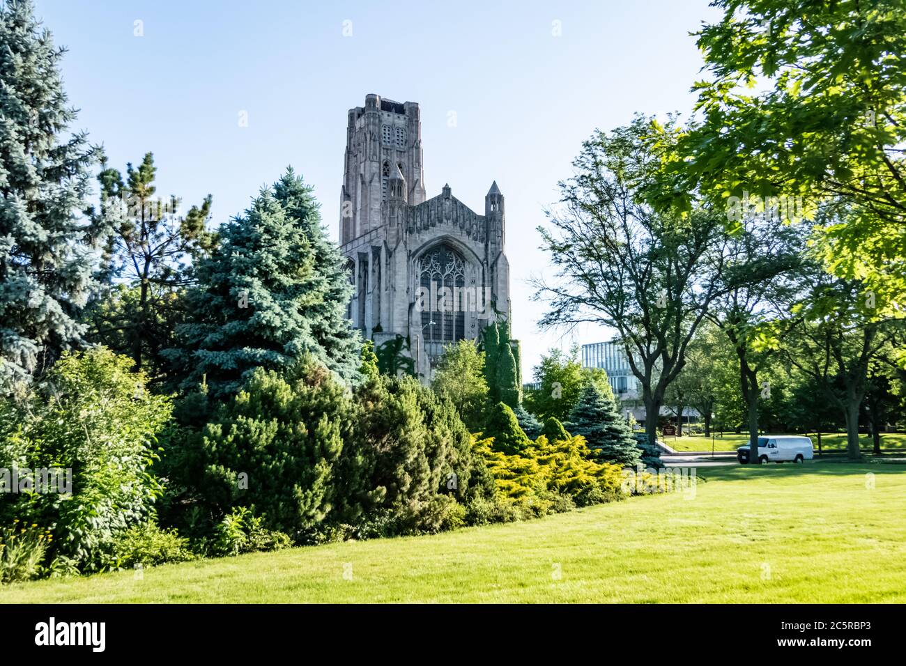 Rockefeller Memorial Chapel. A Gothic Revival chapel on the campus of ...
