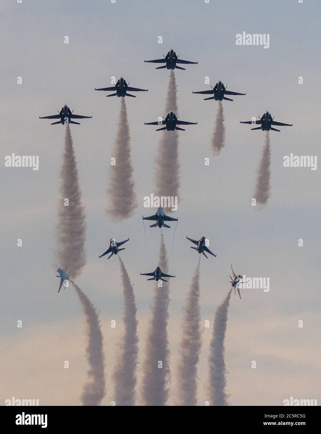 Military aircraft perform flyovers above the White House as President ...