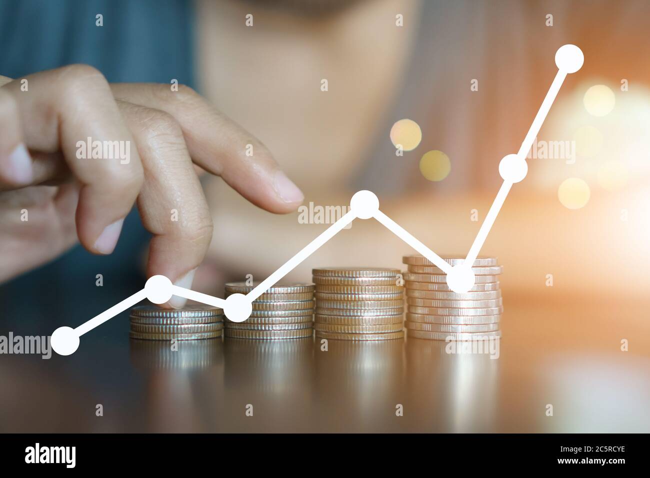 Business financial successful freedom concept with icon growth graph ...