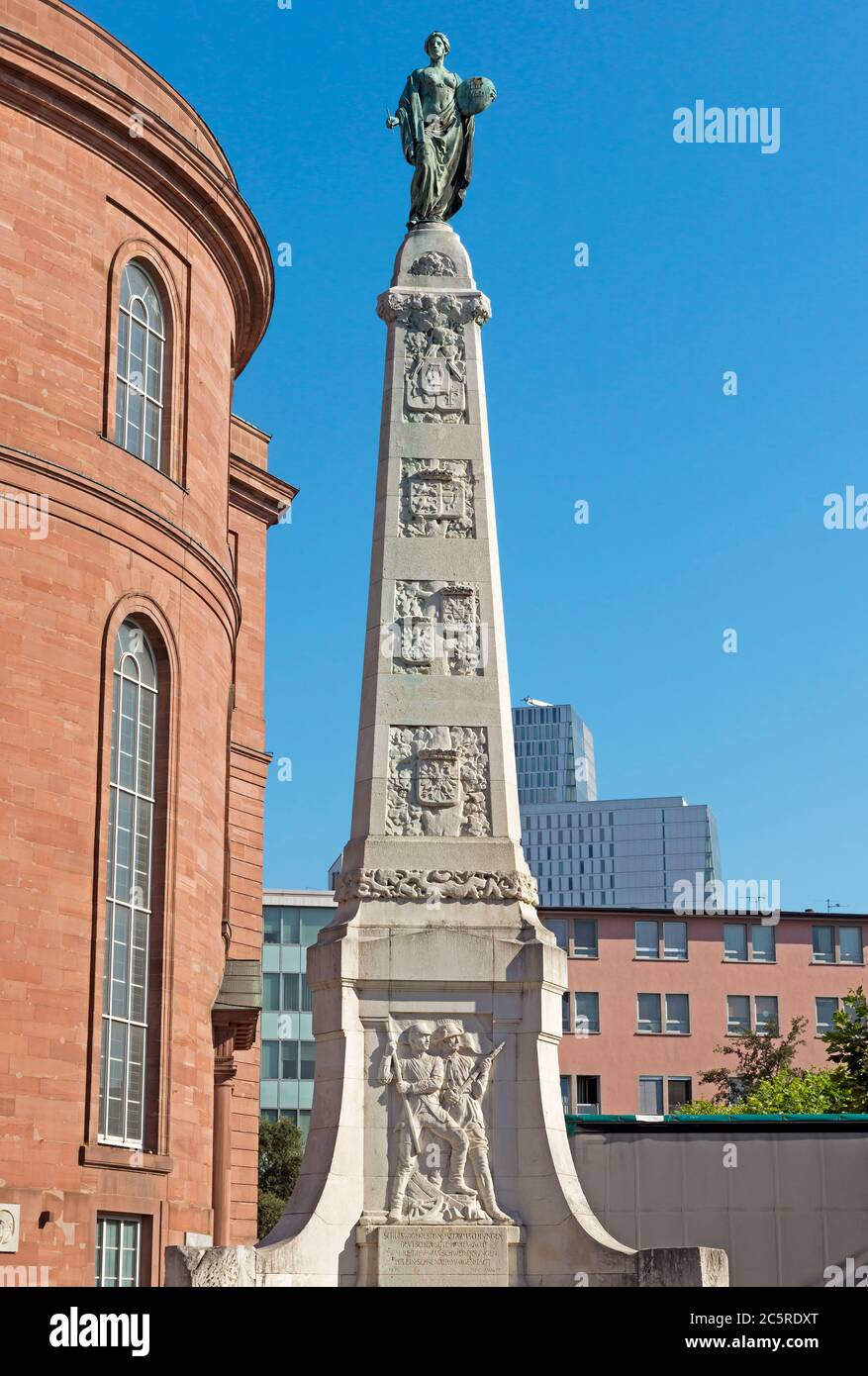 The Unity memorial on in Frankfurt am Main, Germany. The memorial was ...
