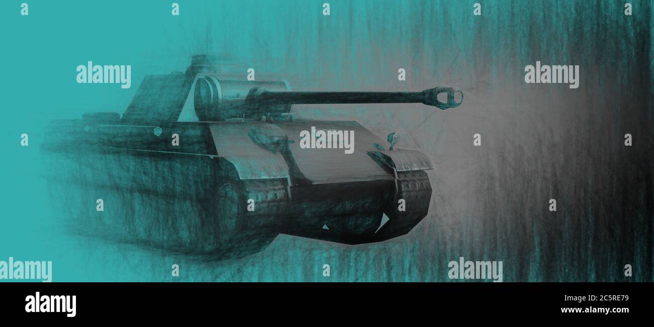 3d illustration of military Tank Stock Photo - Alamy