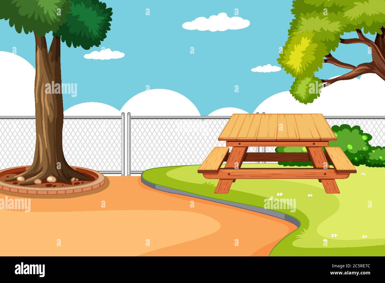 Empty background nature park scenery illustration Stock Vector Image ...