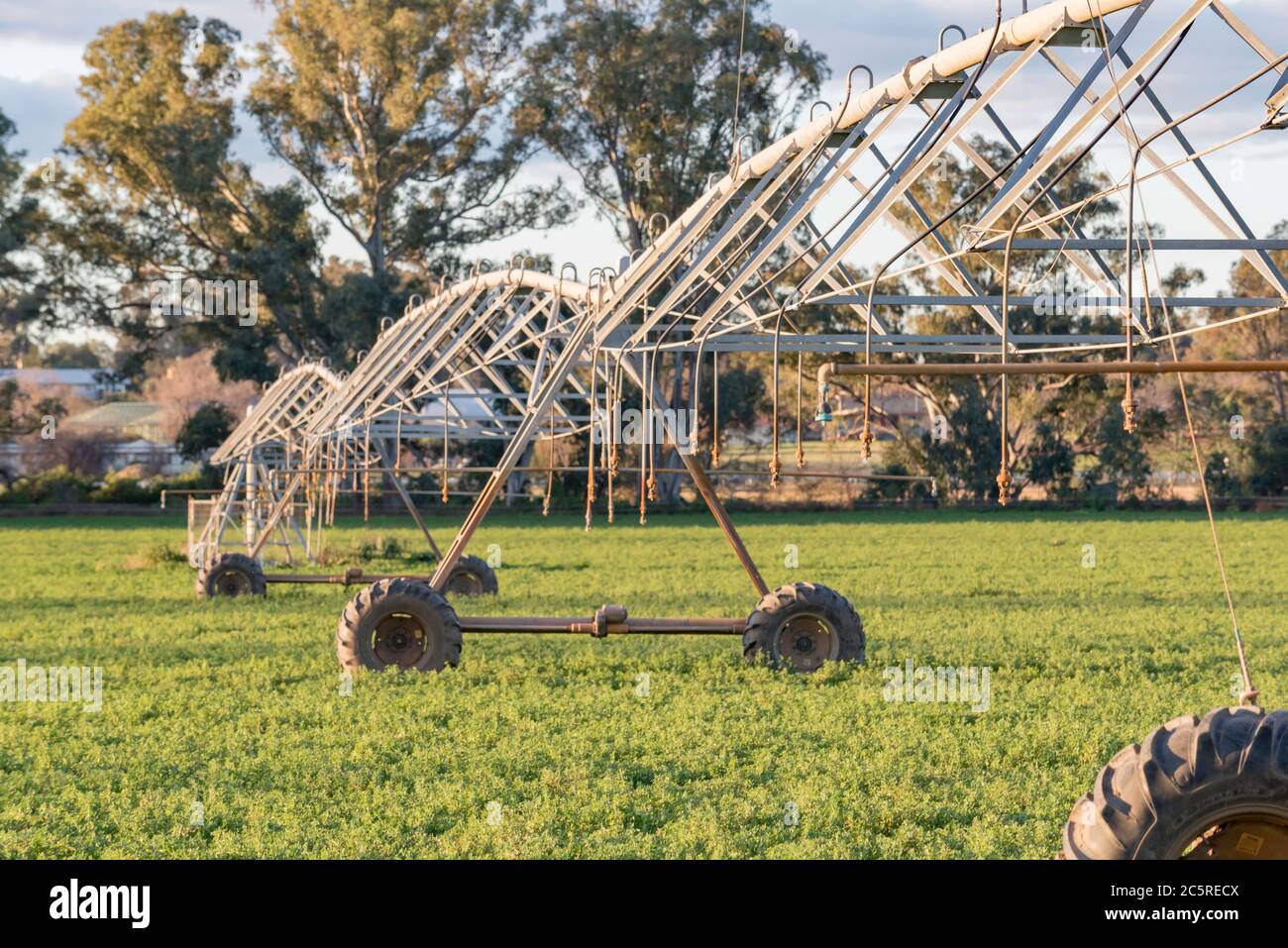 A Centre Pivot or Lateral Move, self-propelled irrigation system or ...