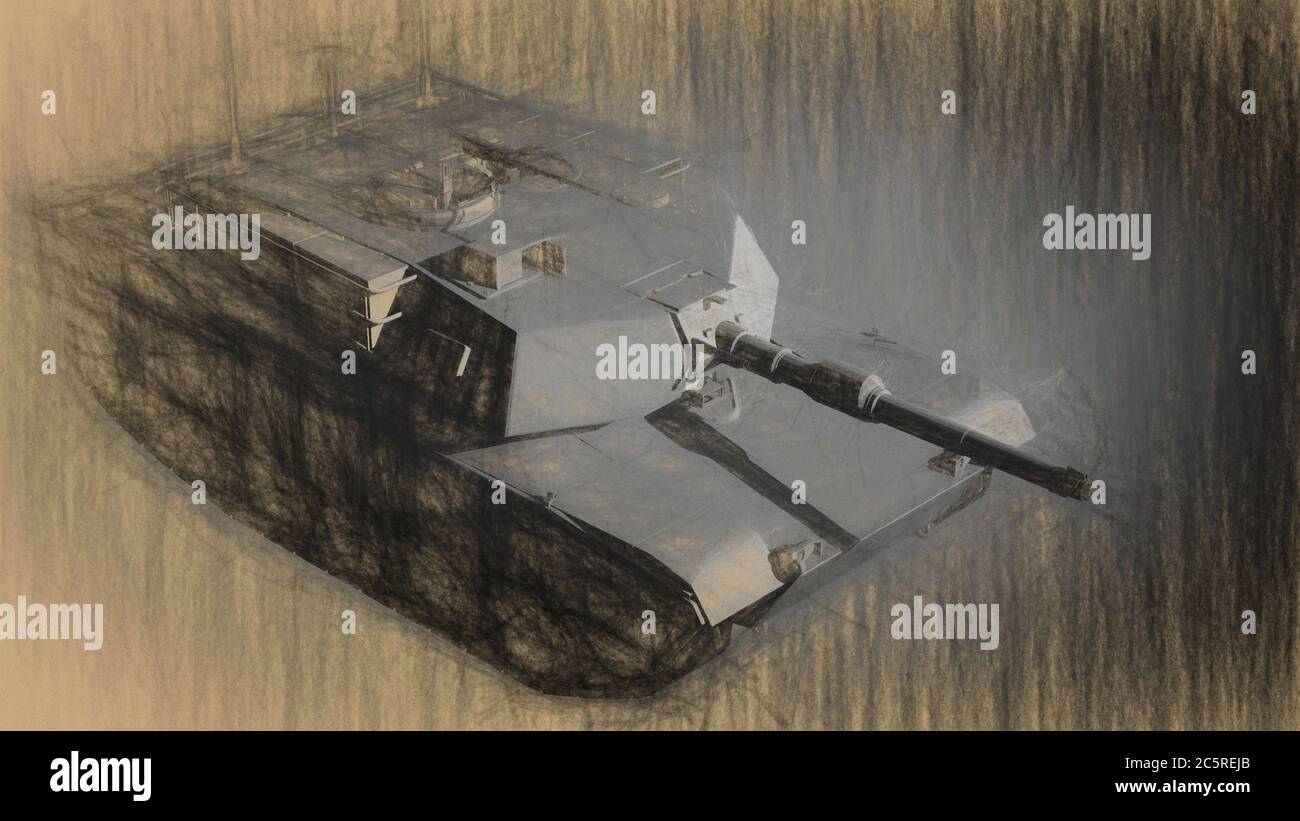 3d illustration of military Tank Stock Photo - Alamy