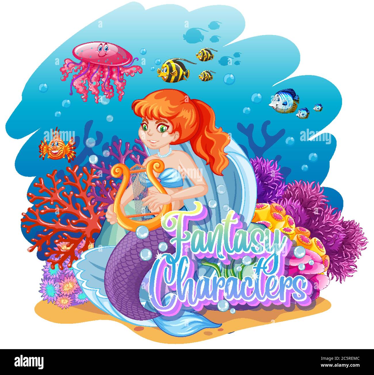 Mermaid in the underwater world illustration Stock Vector Image & Art ...