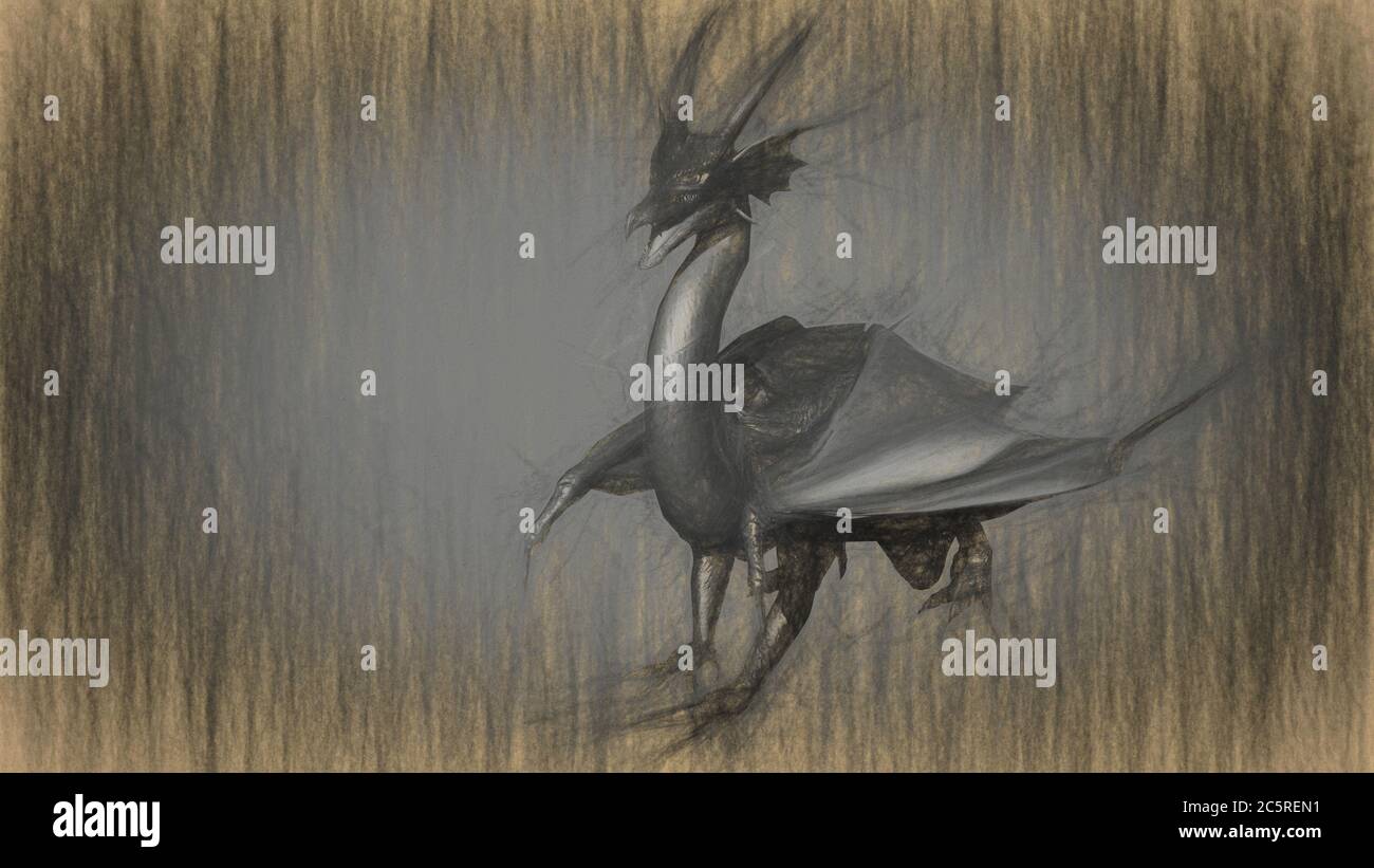 illustration of mythology creature, dragon Stock Photo - Alamy