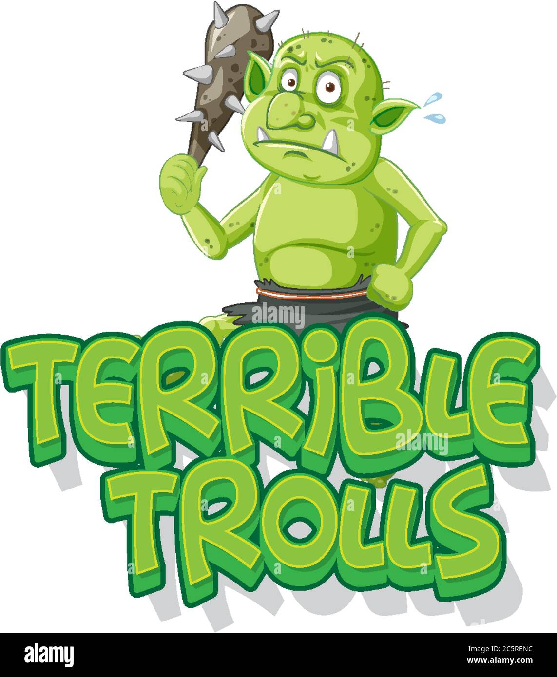 Terrible trolls logo on white background illustration Stock Vector ...