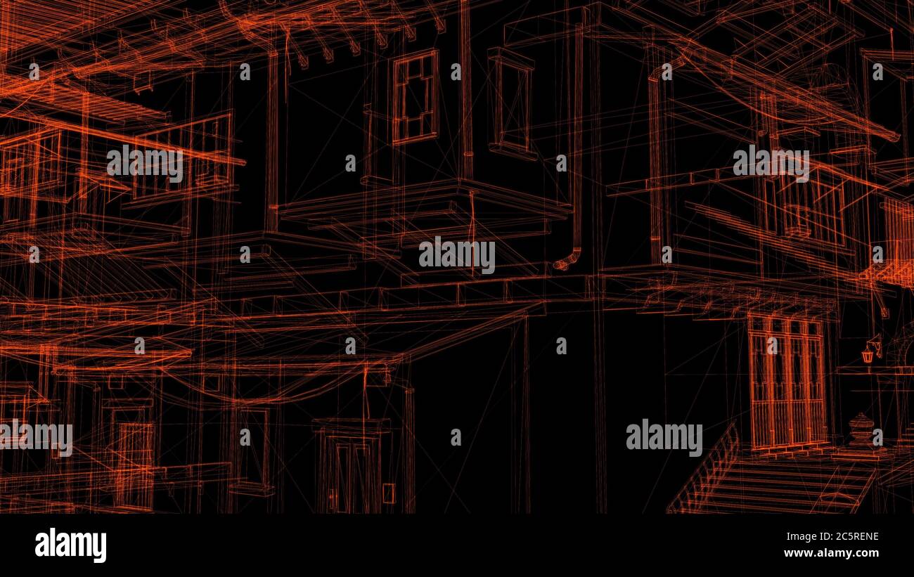 Isolated Low Poly graphic design of house -3d rendering Stock Photo - Alamy