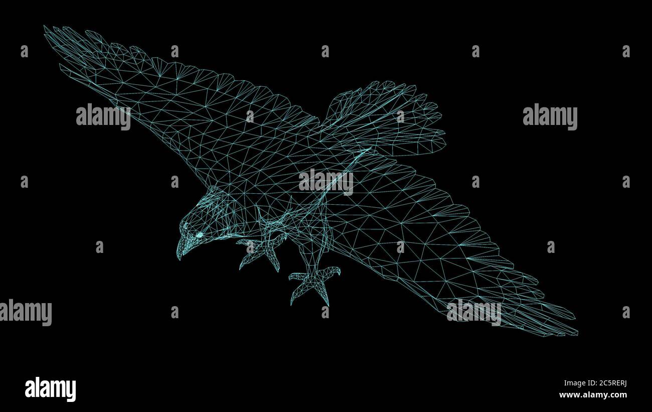 Isolated Low Poly graphic design of Eagle Stock Photo - Alamy