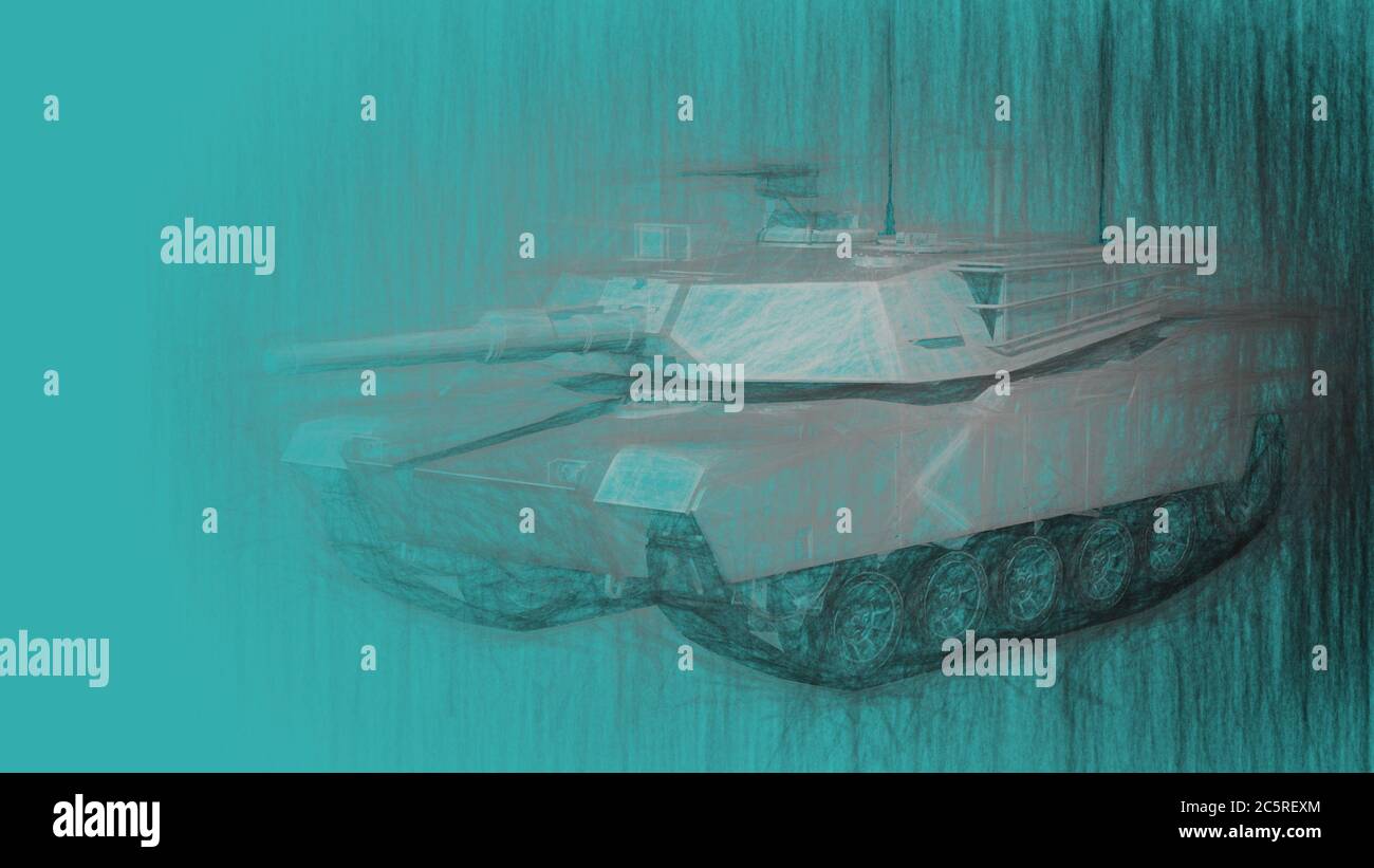 3d illustration of military Tank Stock Photo - Alamy