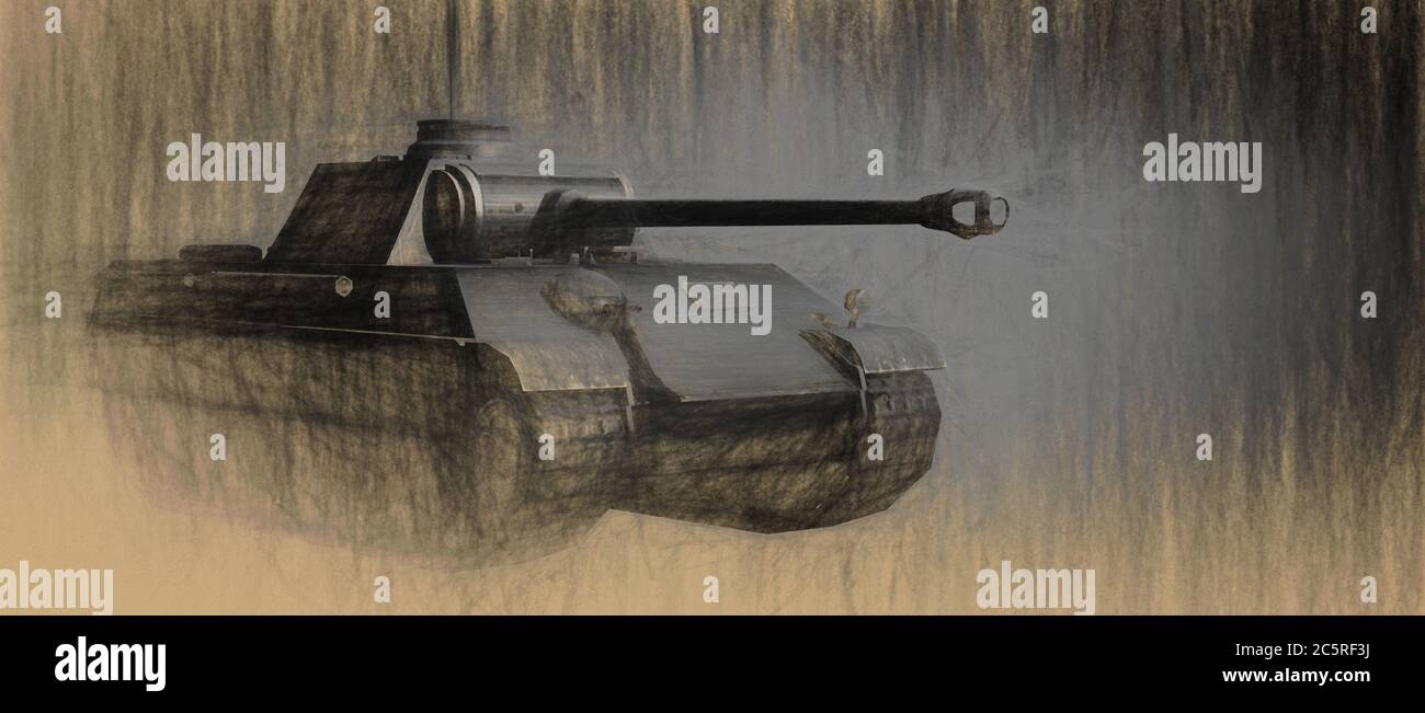 3d illustration of military Tank Stock Photo - Alamy