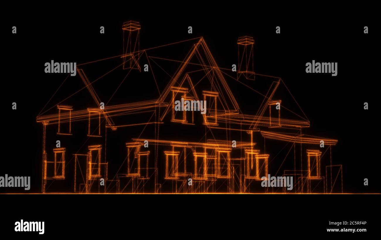 Isolated Low Poly graphic design of house -3d rendering Stock Photo - Alamy