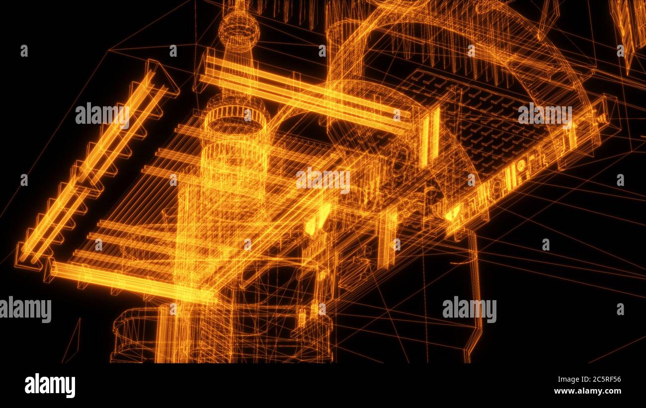 3d rendering - wire frame model of industrial buildings Stock Photo - Alamy