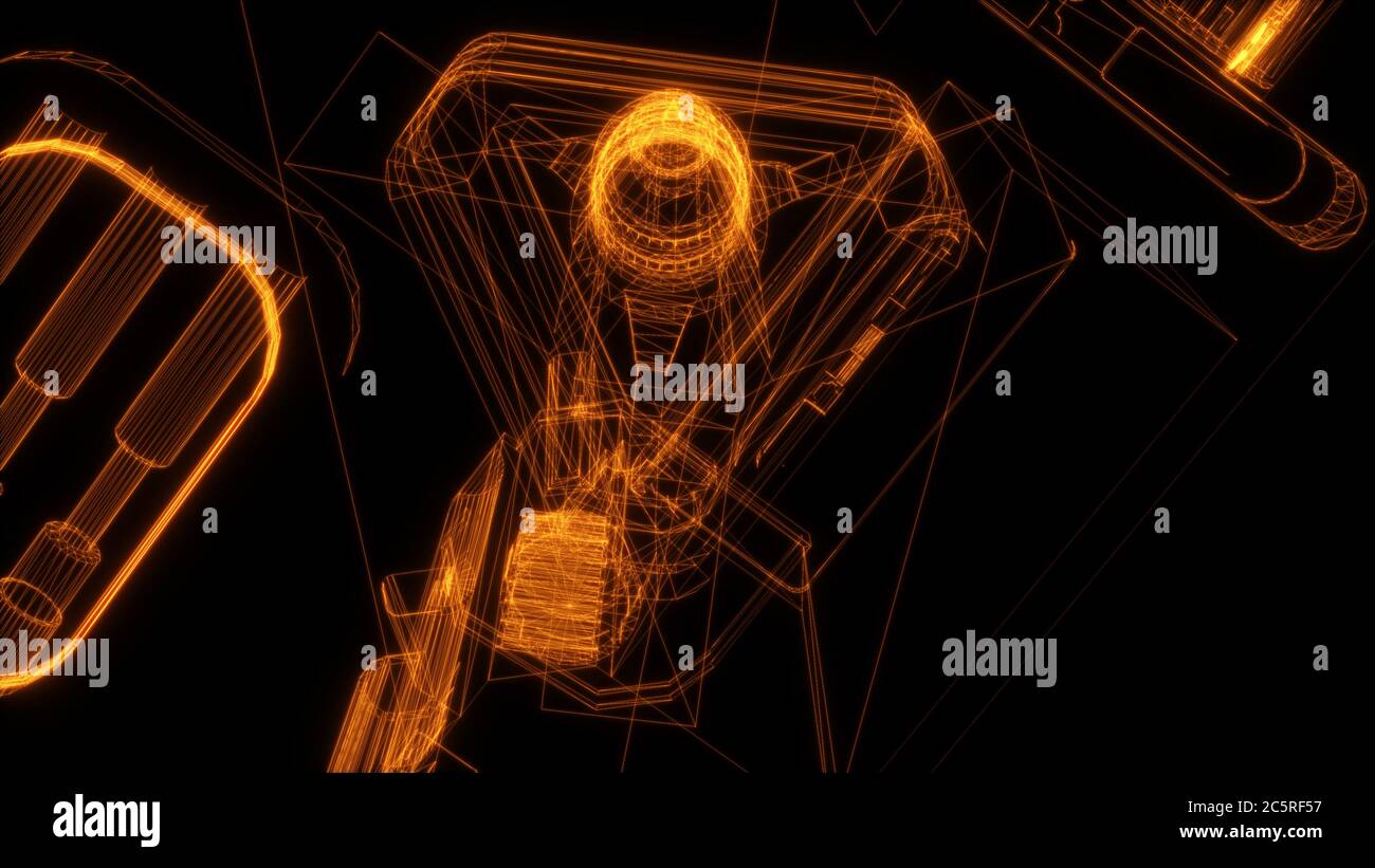 3d rendering - wire frame model of industrial buildings Stock Photo - Alamy