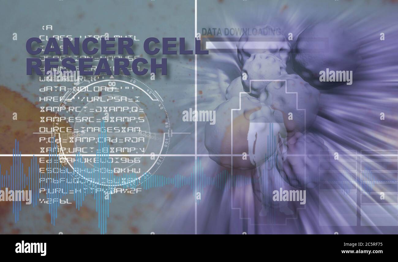 word CANCER CELL RESEARCH writing on cancer image background Stock ...