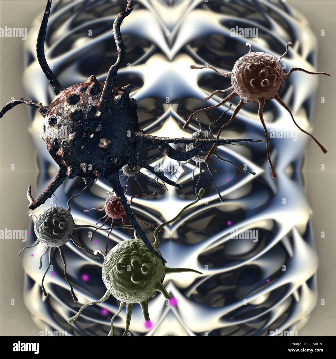3d rendering - cancer cell in the future Stock Photo - Alamy