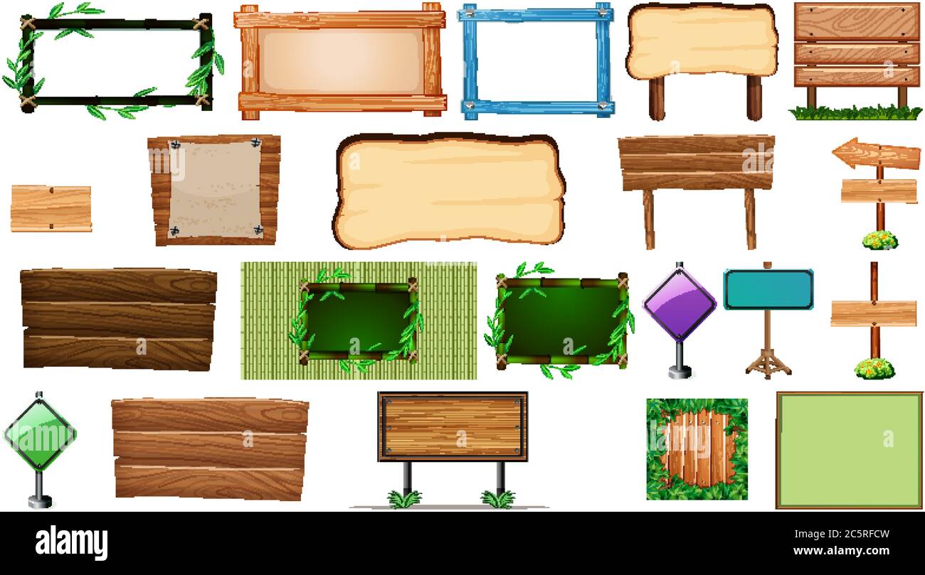 Set of various type of sign banner illustration Stock Vector Image ...