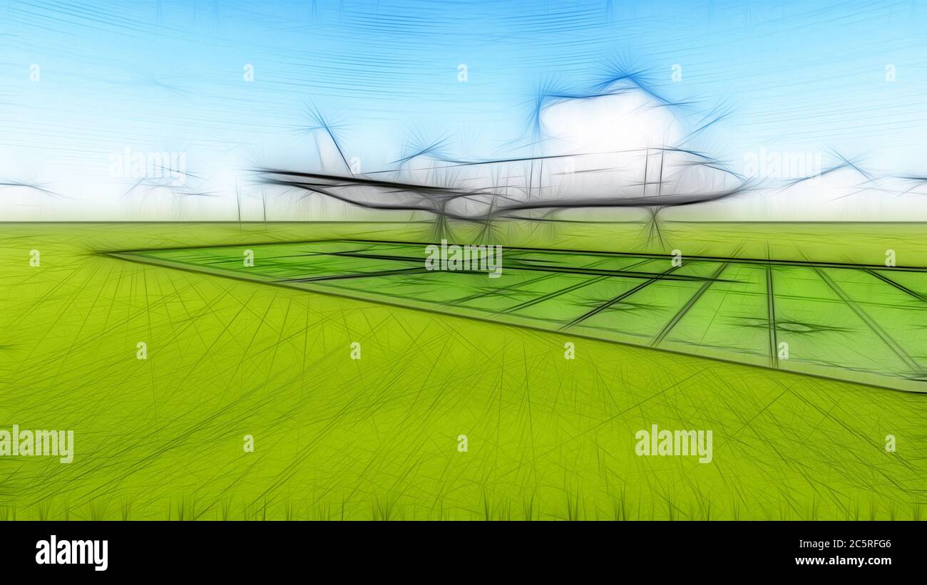White passenger plane flying in the sky - 3d rendering Stock Photo - Alamy