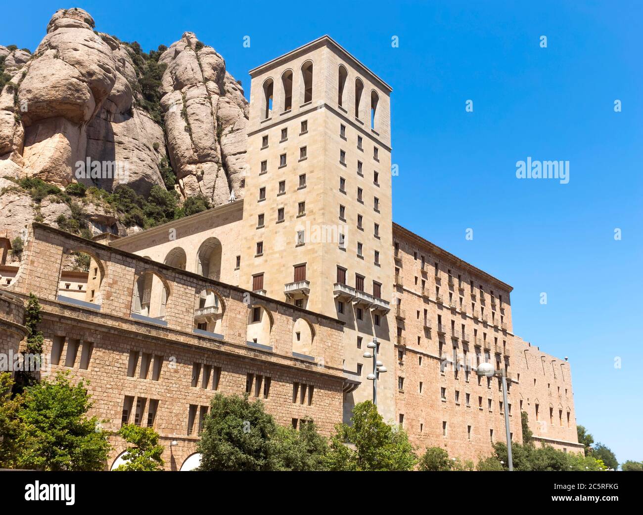 BARCELONA, SPAIN - JULY 10, 2015: The Benedictine abbey Santa Maria de ...