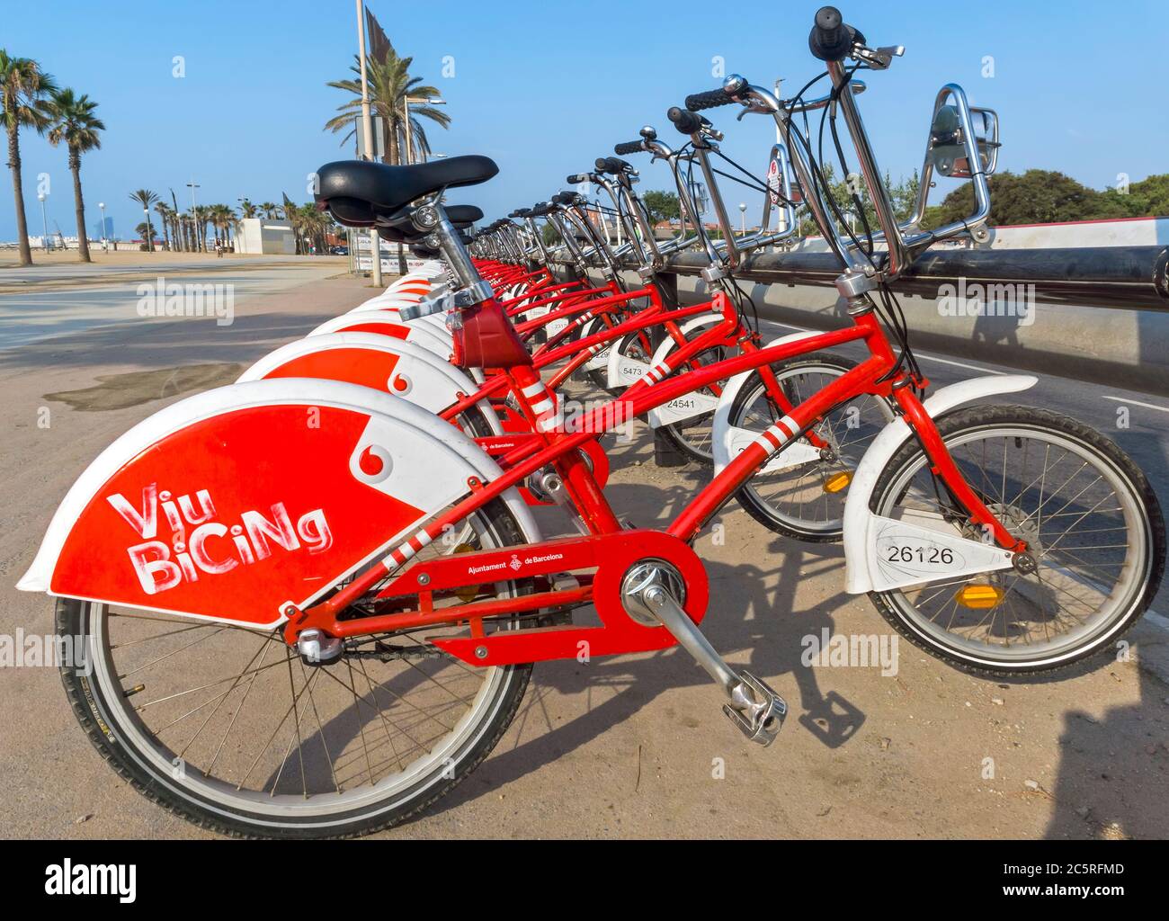 BARCELONA, SPAIN - JULY 12, 2015: Public Service Vehicles bicycles ...
