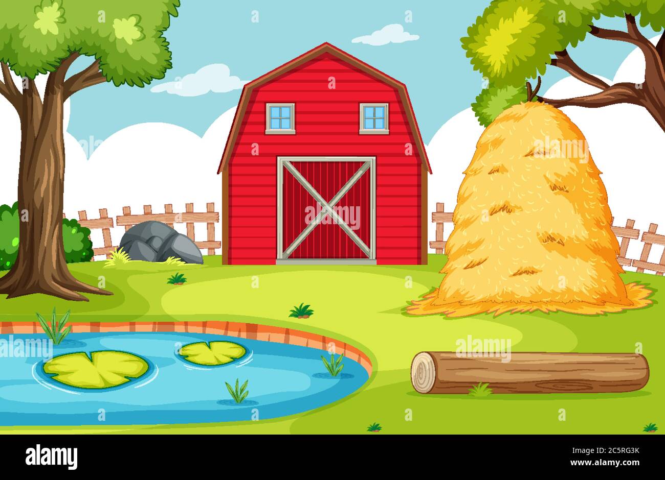 Empty background nature farm scenery illustration Stock Vector Image ...