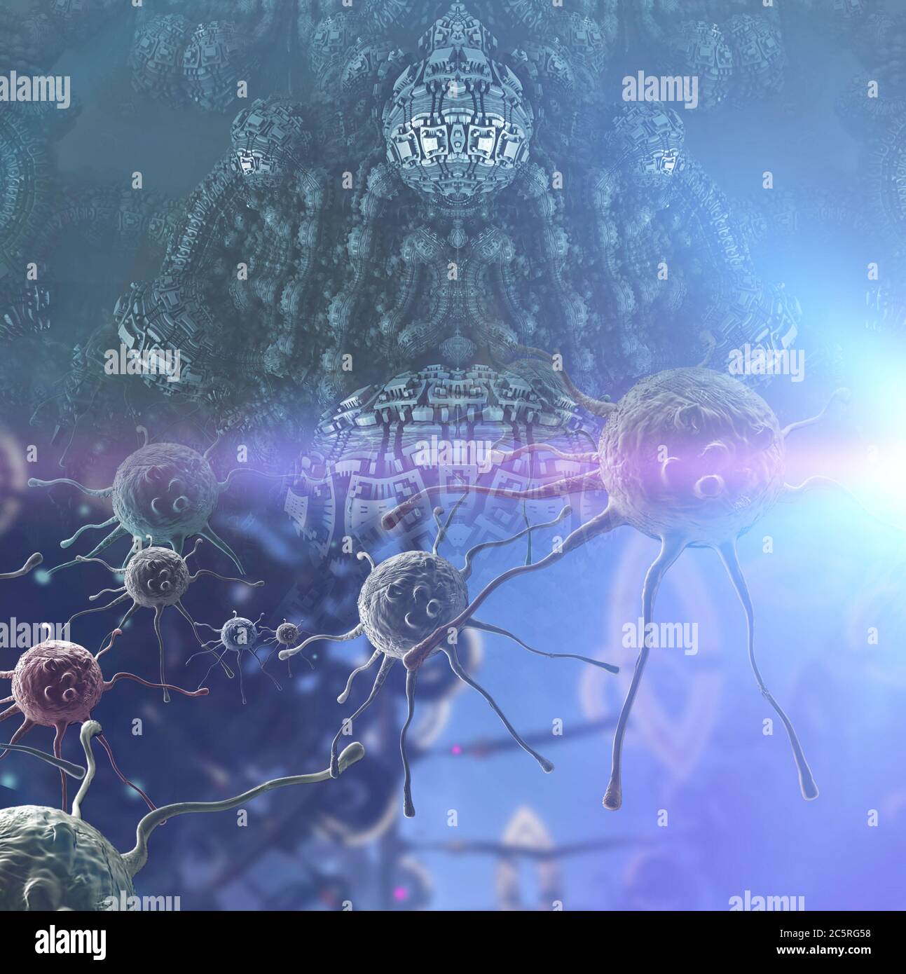 Digital 3d illustration of cancer cells in human body Stock Photo - Alamy