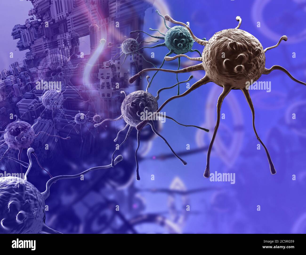 Digital 3d illustration of cancer cells in human body Stock Photo - Alamy