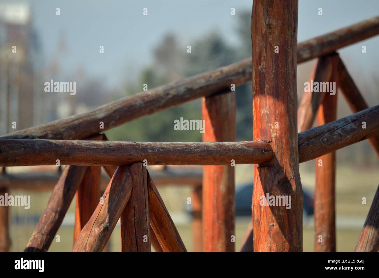 Close up of Stairs wood on playground Stock Photo - Alamy
