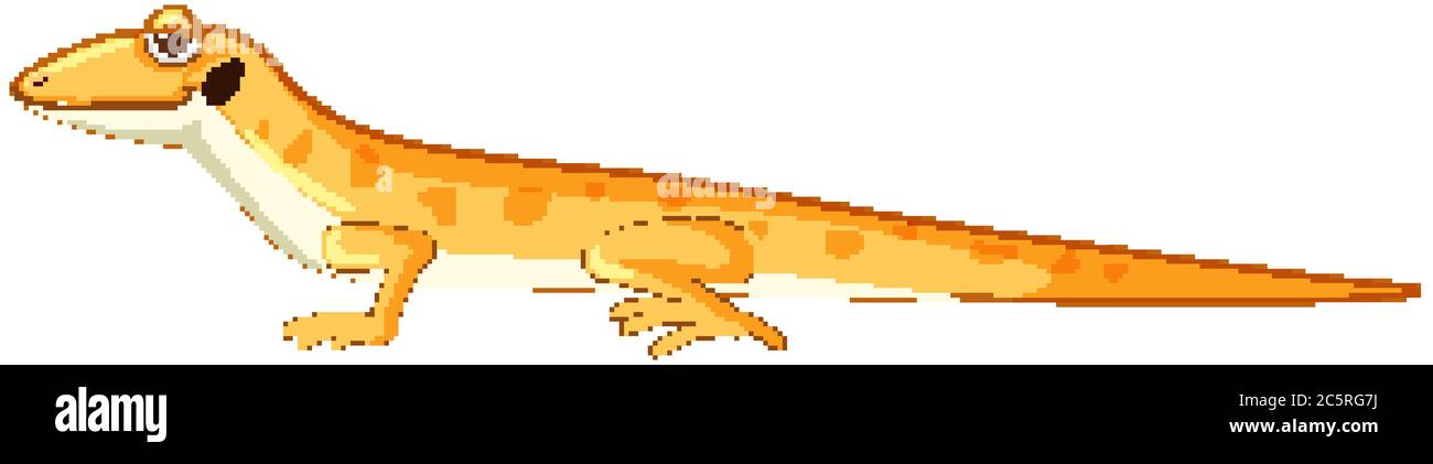 Gecko or lizard in yellow cartoon style isolated illustration Stock ...