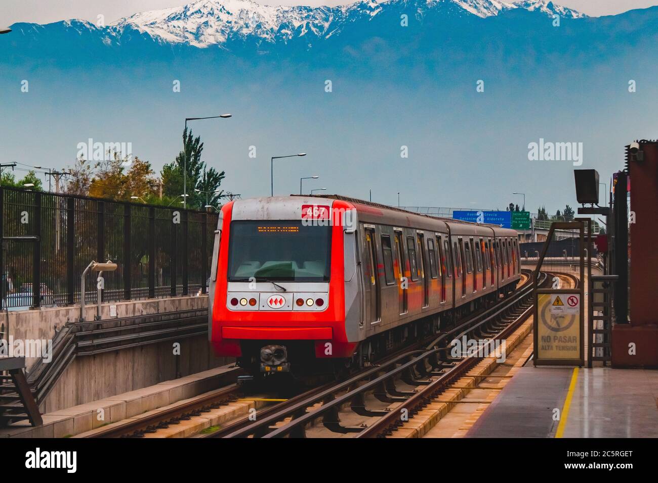 Santiago, Chile - May 2016: A Metro de Santiago Train at Line 4A Stock ...