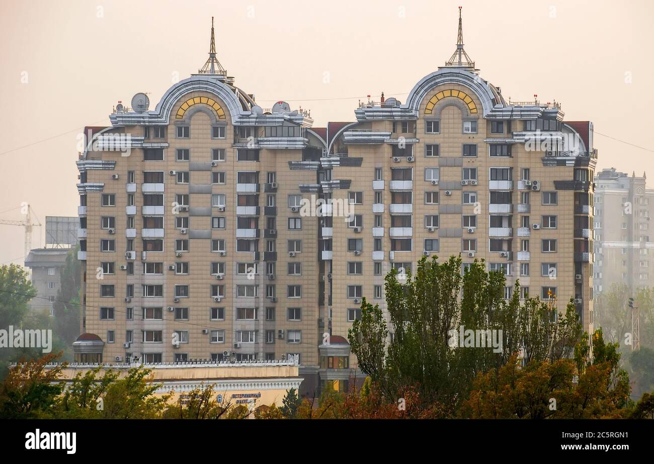 ALMATY, KAZAKHSTAN - OCTOBER 16, 2015: Modern architecture in the ...