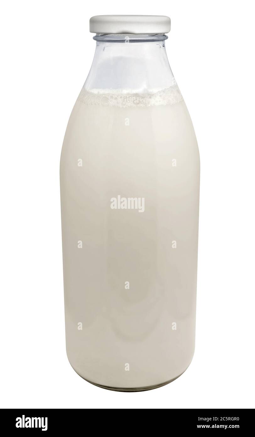Bottle of milk isolated on white background. Clipping Path included ...