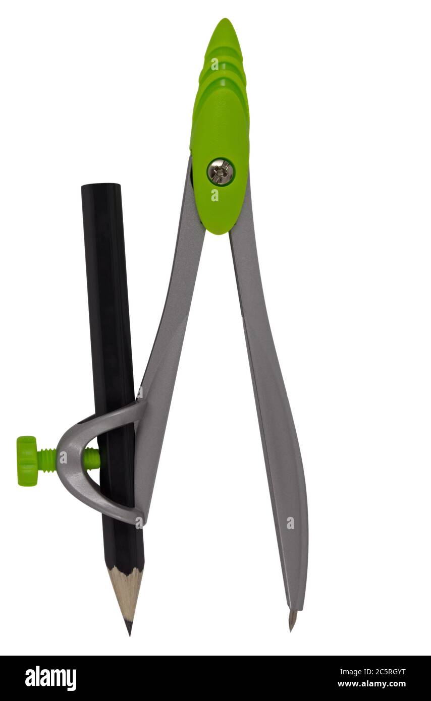 Drawing compasses isolated on white. Clipping path included Stock Photo ...