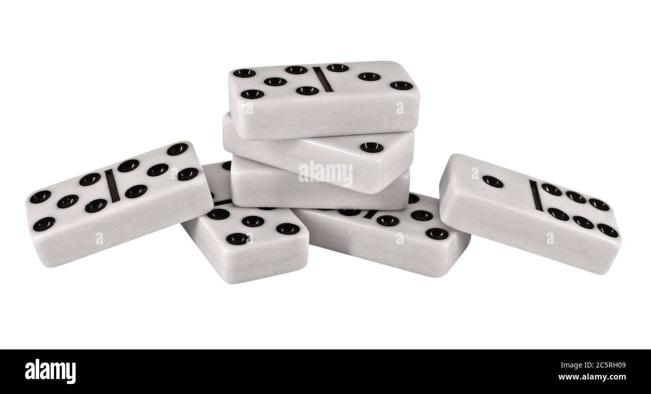 Domino pieces isolated on white background. Clipping Path included ...