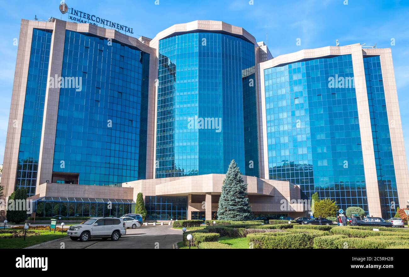 ALMATY, KAZAKHSTAN - OCTOBER 21, 2015: The InterContinental Hotel is ...