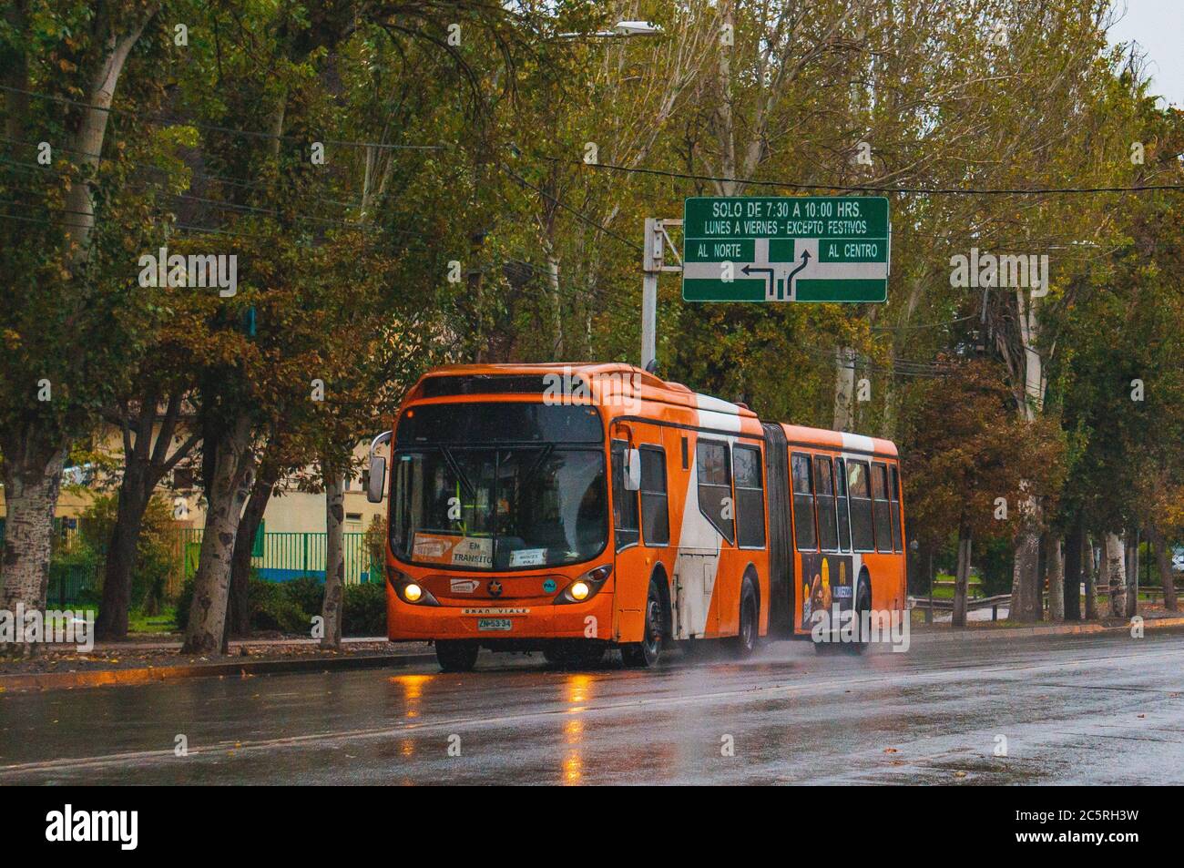 Santiago, Chile - May 2016: A public transport bus in Santiago Stock ...