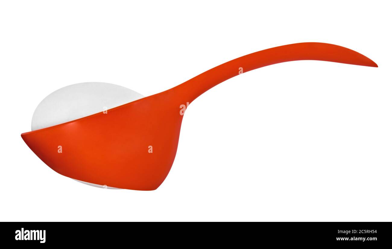 Red plastic holder for eggs isolated on white. Clipping path included ...