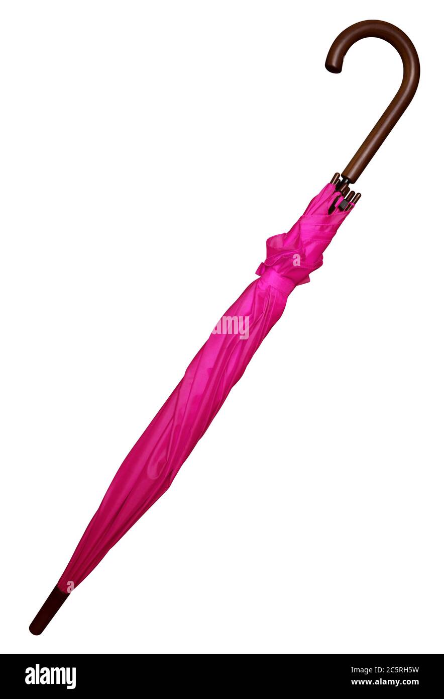 Folded rose umbrella isolated on white background. Clipping path ...
