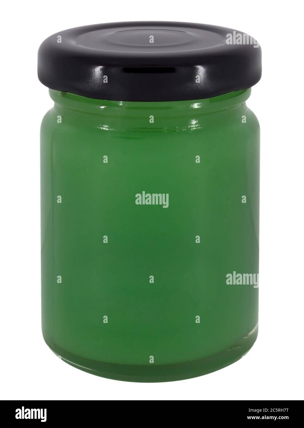 Jar of green jam isolated on white background. Clipping path included ...