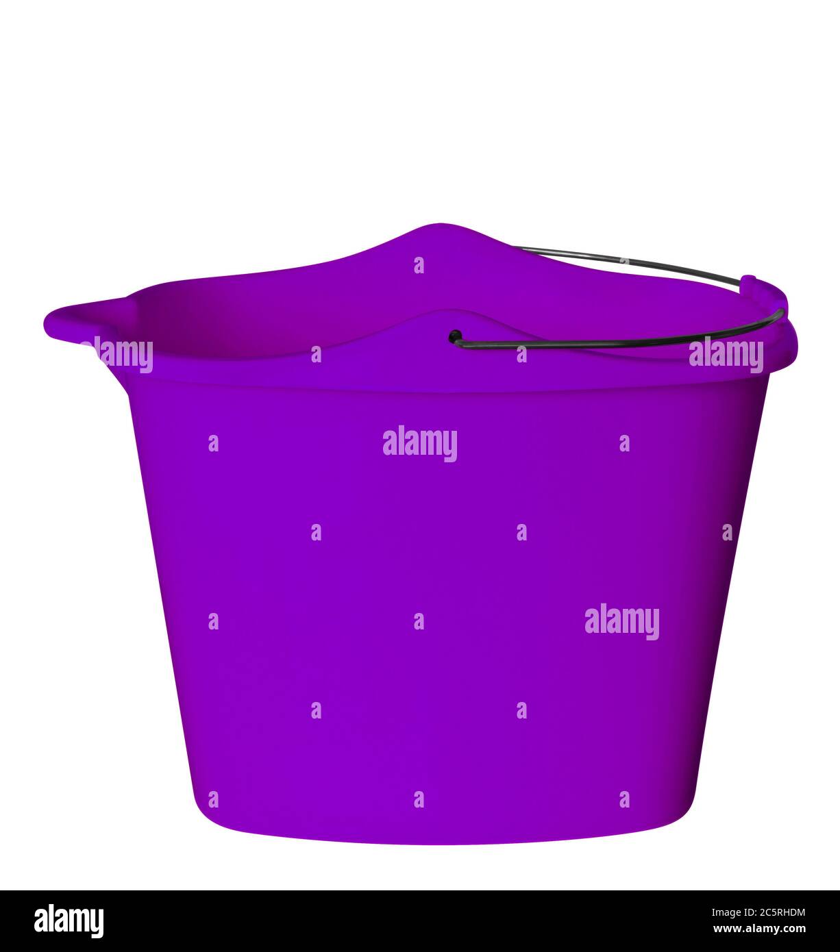 Violet plastic bucket isolated on white background. Clipping path ...