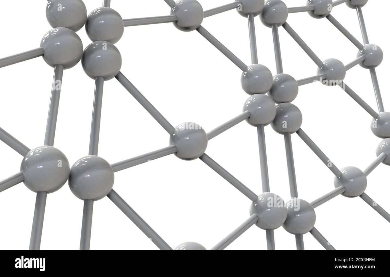 3d render illustration of molecular mesh structure isolated on white ...