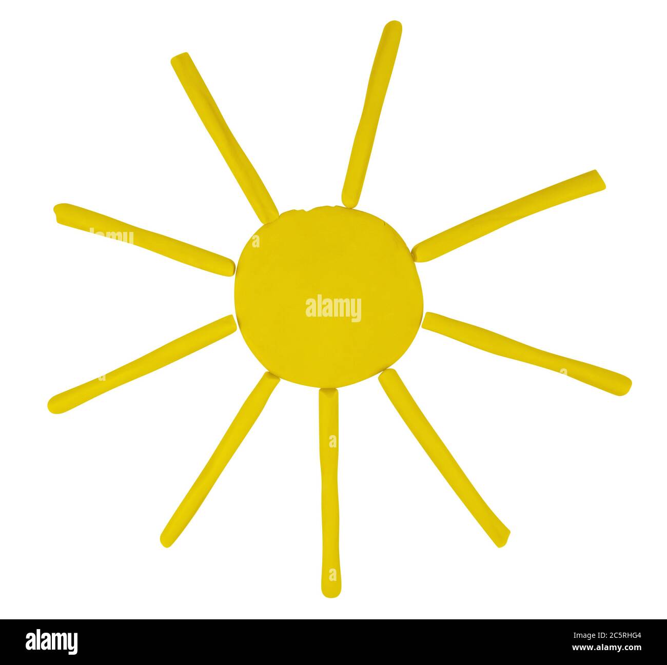 Plasticine Sun isolated on a white background. Clipping path included ...