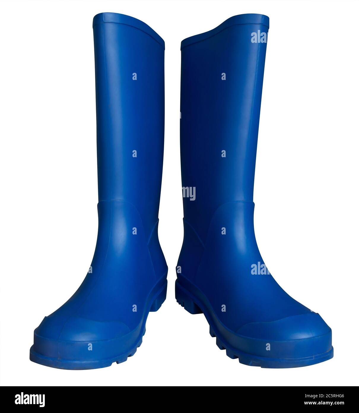 Blue rubber boots isolated on white. Clipping path included Stock Photo ...
