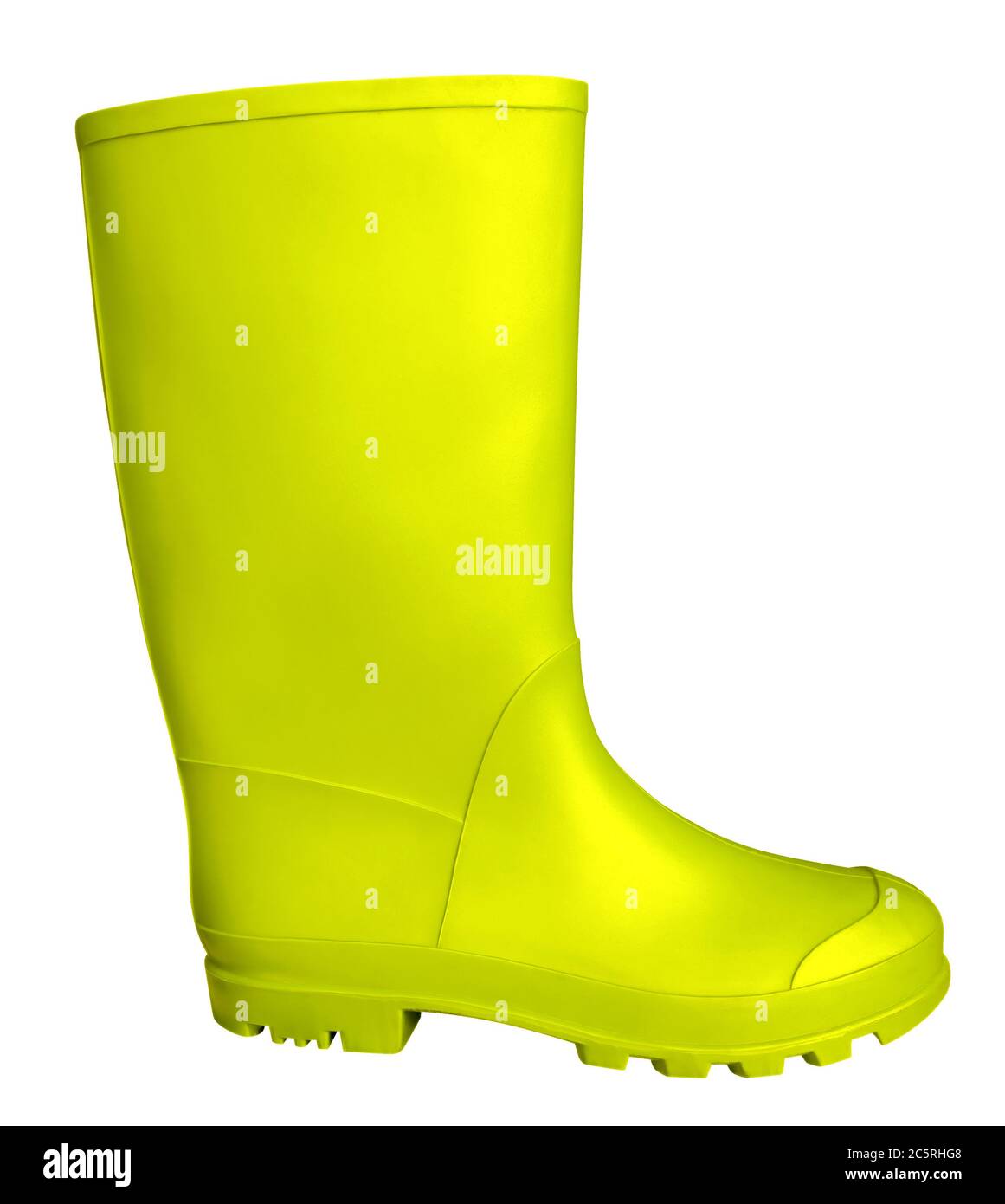 Yellow rubber boot isolated on white. Clipping path included Stock ...